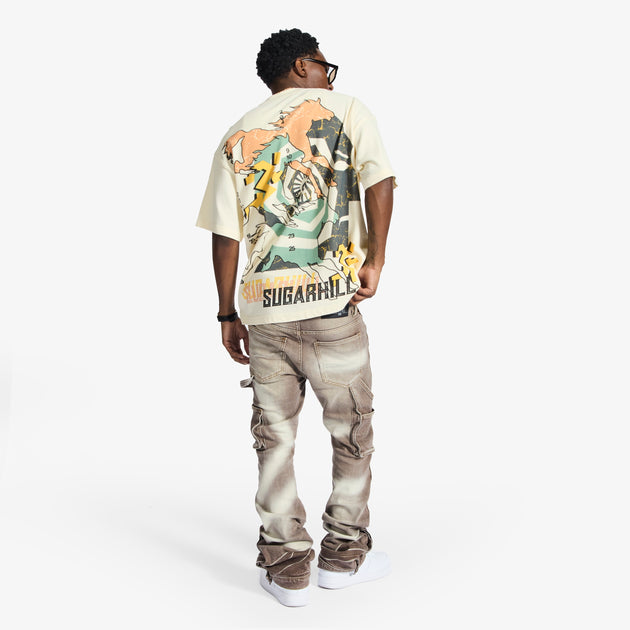 "Temple" Stacked Jeans (warm charcoal) – Sugarhill