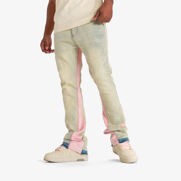 "Vapor" Stacked Jeans (cloud/suede) – Sugarhill