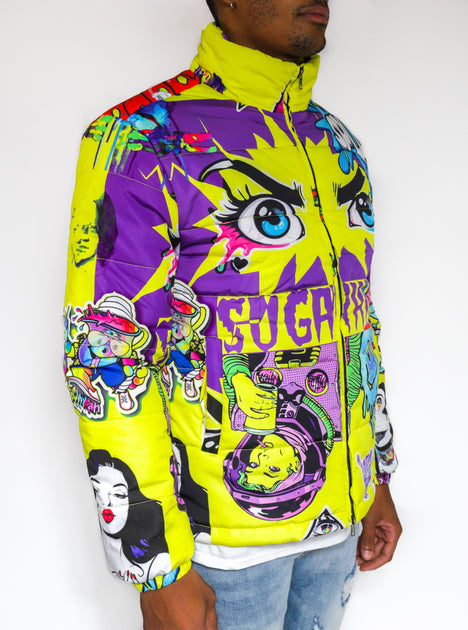 NEON YELLOW PSYCHO PUFFER JACKET – Sugarhill