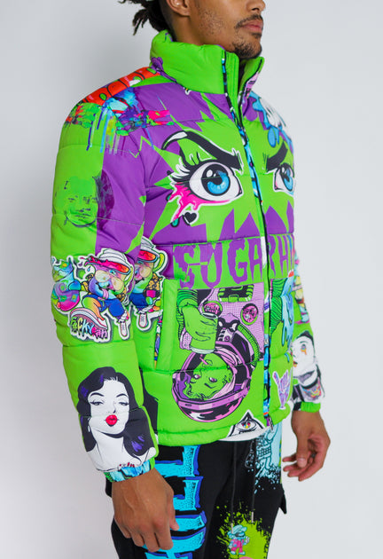GREEN PSYCHO PUFFER JACKET – Sugarhill
