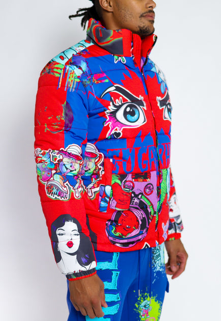 RED PSYCHO PUFFER JACKET – Sugarhill